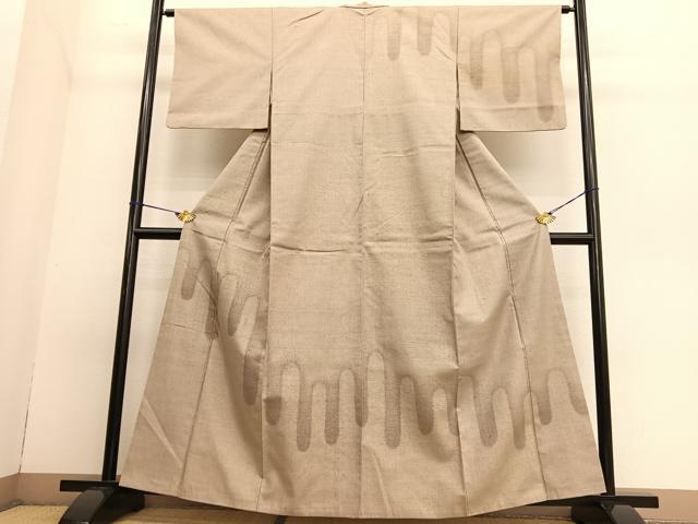 平和屋着物●訪問着　紬地　壺垂れ文様　正絹　逸品　BAAT6750hv