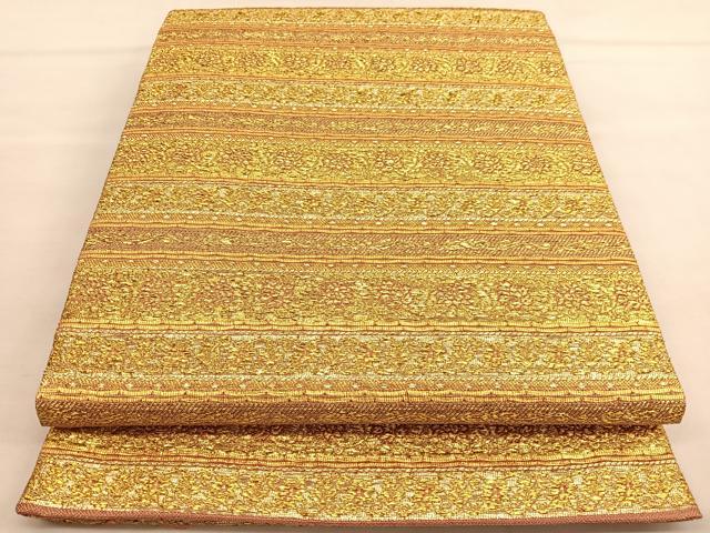 平和屋着物■西陣織　陰山織物謹製　箔屋清兵衛　太鼓柄袋帯　名物裂　金糸　正絹　逸品　BAAT6790hv