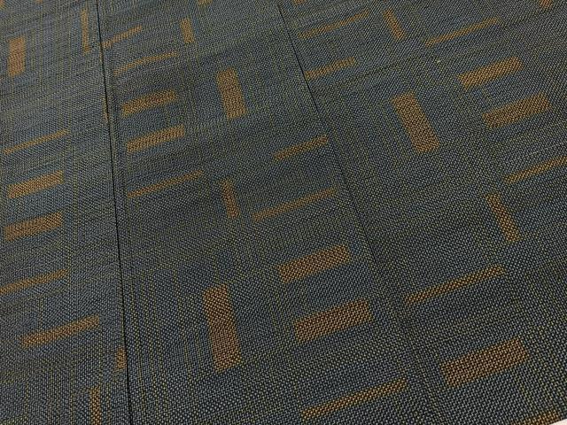 平和屋着物▽上質な紬　単衣　幾何学文様　正絹　逸品　BAAT9022yc