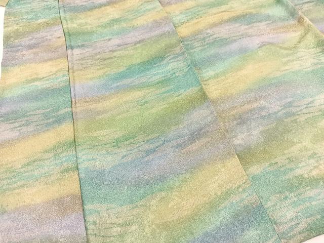 平和屋着物▽上質な小紋　単衣　霞文　暈し染め　金彩　正絹　逸品　BAAT9034yc