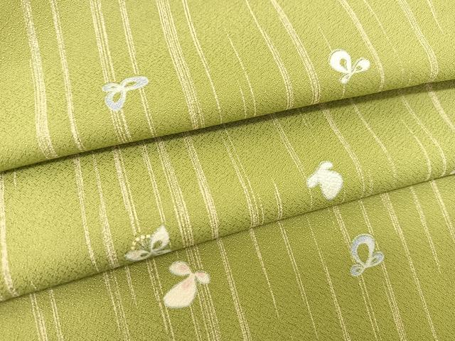 平和屋着物▽小紋　単衣　舞花文　洗える着物　BAAT9047yc