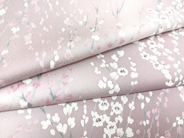平和屋着物▽上質な小紋　単衣　枝梅文　暈し染め　正絹　逸品　BAAT9042yc