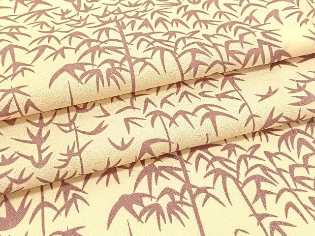 平和屋着物▽小紋　単衣　笹竹文　洗える着物　BAAT9051yc