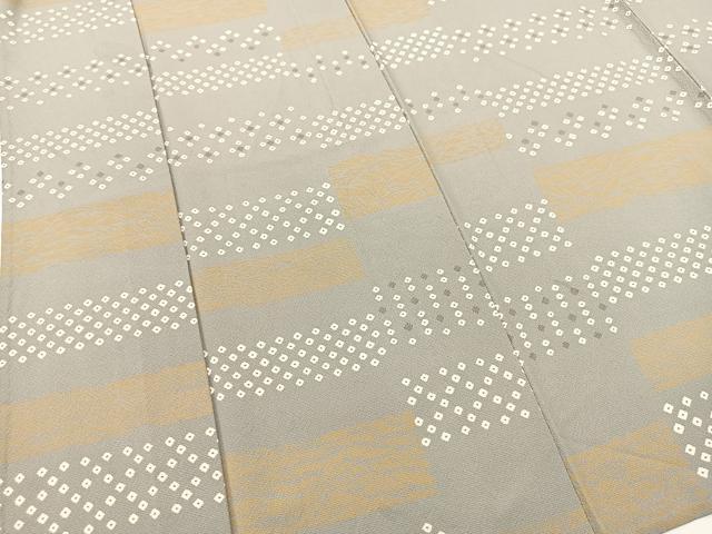 平和屋着物▽上質な小紋　単衣　横段文　正絹　逸品　BAAT9067yc