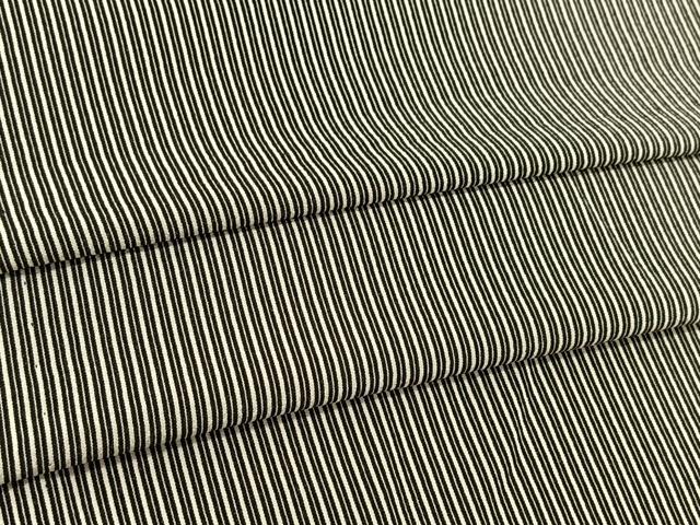 平和屋着物▽上質な小紋　単衣　縞　黒地　正絹　逸品　BAAT9071yc