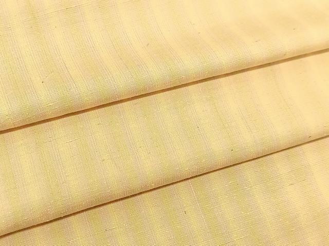 平和屋着物▽上質な紬　単衣　縞　正絹　逸品　BAAT9089yc