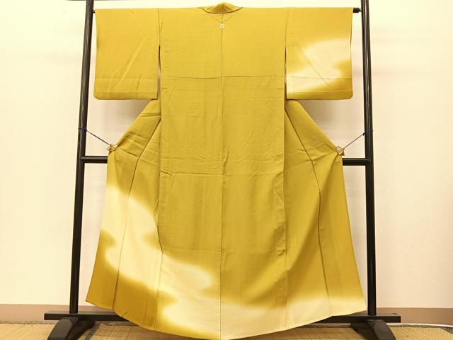 平和屋着物▽訪問着　単衣　霞文　暈し染め　正絹　逸品　BAAT9082yc