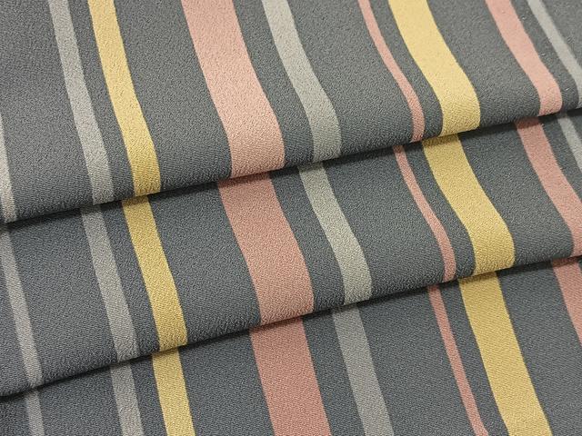 平和屋着物▽小紋　単衣　縞　やまと誂製　洗える着物　BAAT9100yc