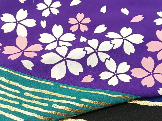 平和屋着物▽訪問着 単衣 桜散らし 金彩 洗える着物 BAAT9123yc