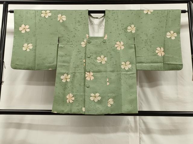 平和屋着物＃道行コート　舞桜文　正絹　逸品　CAAT5601id