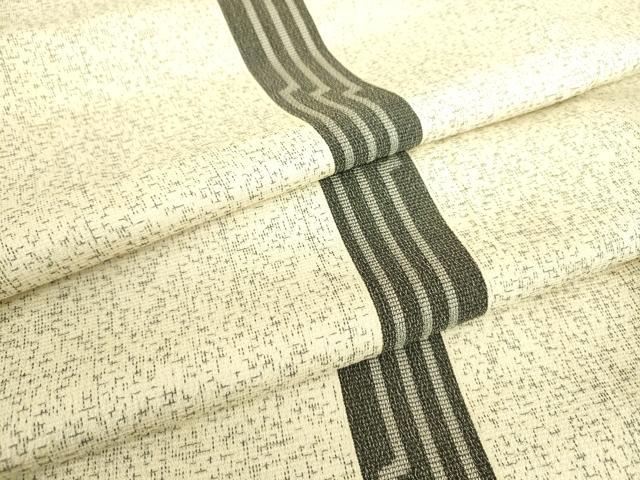 平和屋着物▽上質なお召　単衣　間道　正絹　逸品　DAAS0696az