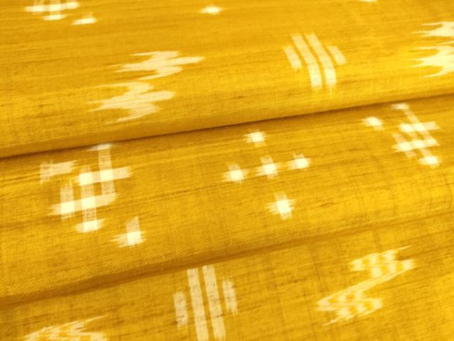 平和屋着物▽上質な紬　単衣　琉球絣文様　正絹　逸品　DAAS0723az