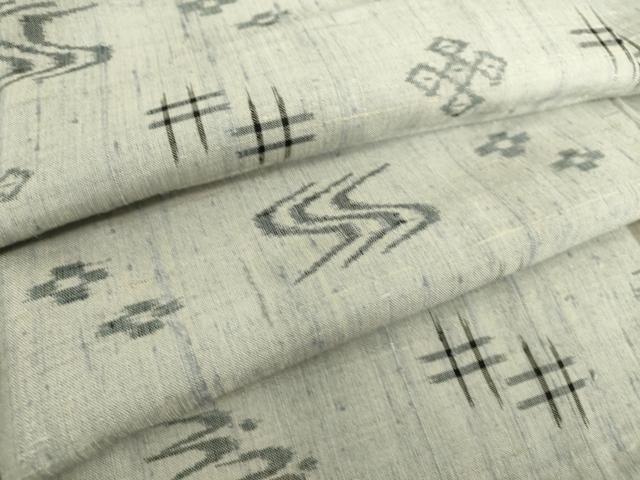 平和屋着物▽上質な紬　単衣　絣文　正絹　逸品　DAAS0751az