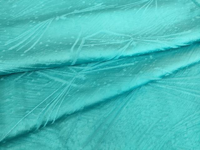 平和屋着物▽上質な色無地　単衣　零れ松葉地紋　浅葱色　正絹　逸品　DAAS0770az