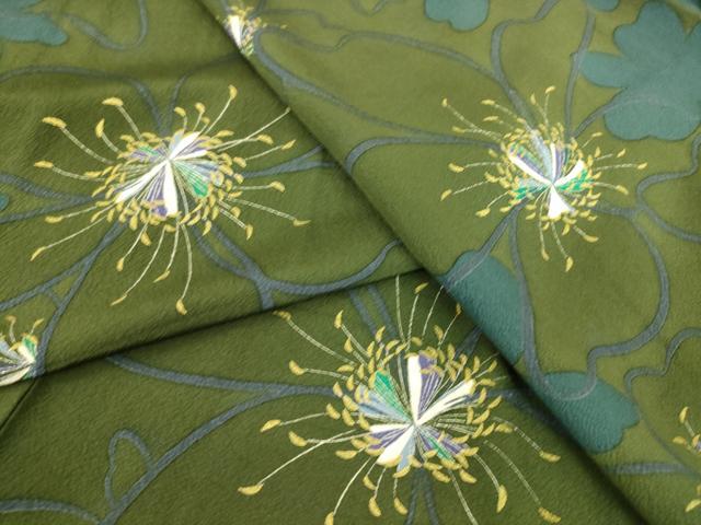 平和屋着物▽上質な小紋　単衣　花尽くし　金彩　正絹　逸品　DAAS0772az