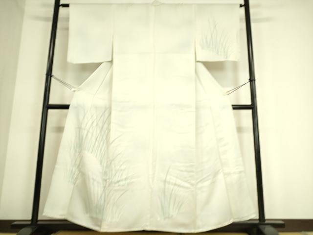 平和屋着物▽訪問着　単衣　草葉文　手描き　正絹　逸品　DAAS0799az