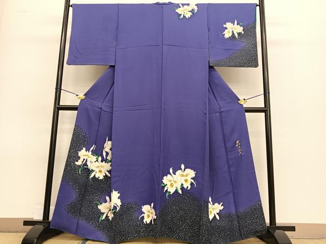 平和屋着物●皇室デザイナー　中村乃武夫　訪問着　カトレア　正絹　逸品　BAAT8716hv