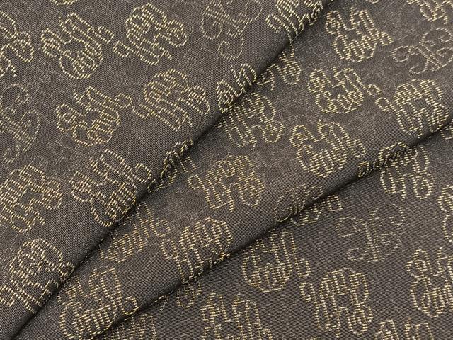 平和屋着物●上質な小紋　抽象文様　金糸　正絹　逸品　BAAT8720hv