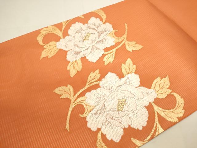 平和屋着物＊夏物 九寸開き名古屋帯 飾花文 金糸 正絹 逸品