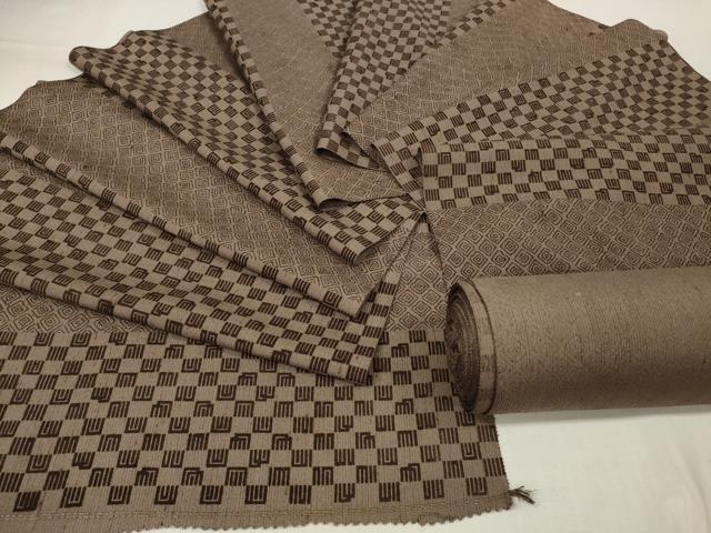 平和屋本店■小紋　反物　着尺　紬ちりめん　源氏香・菱　逸品　未使用　DZAA11084kh5