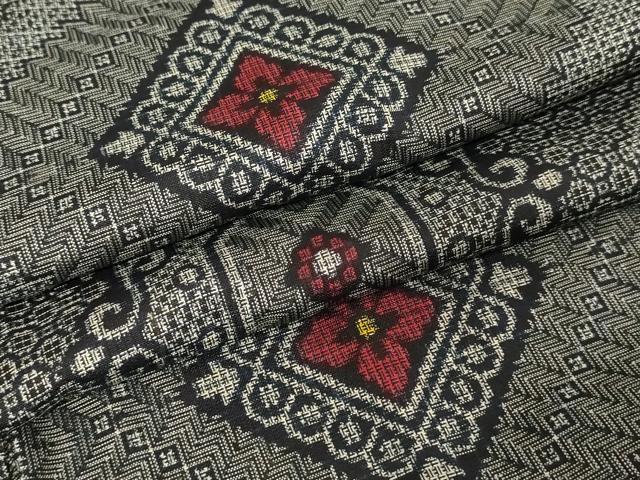 平和屋着物●本場大島紬　割り込み絣　龍郷柄　正絹　逸品　AAAW5232br