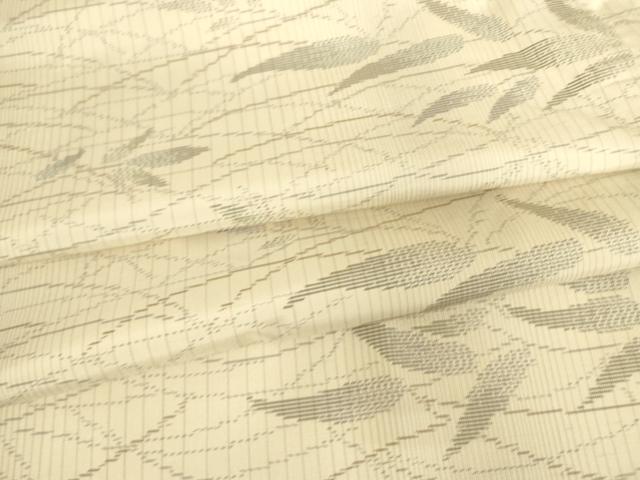 平和屋着物▽本場大島紬　白大島　単衣　草葉文　さが美扱い　正絹　逸品　DAAS0979az