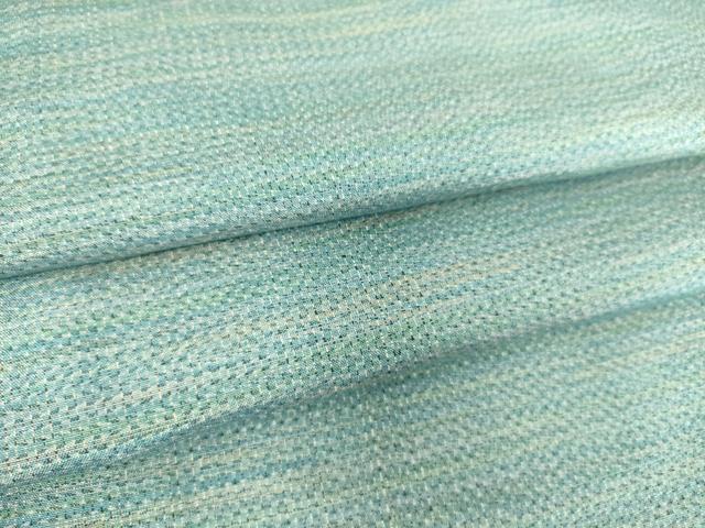 平和屋着物▽上質な紬　単衣　霞文　正絹　逸品　DAAS0994az