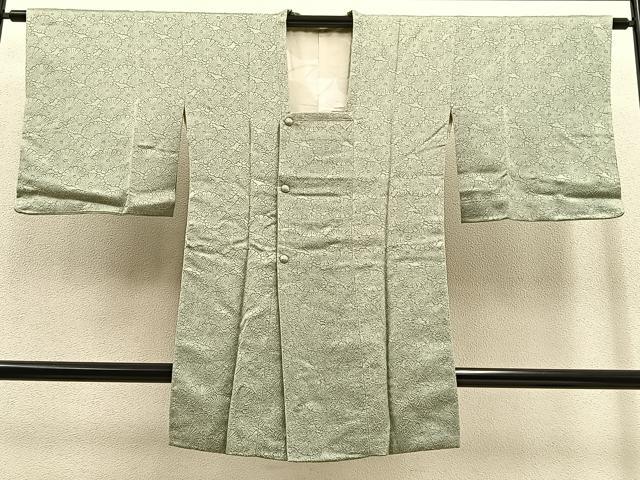 平和屋着物＃道行コート　ロング丈　花尽くし　正絹　逸品　BAAT8945gt