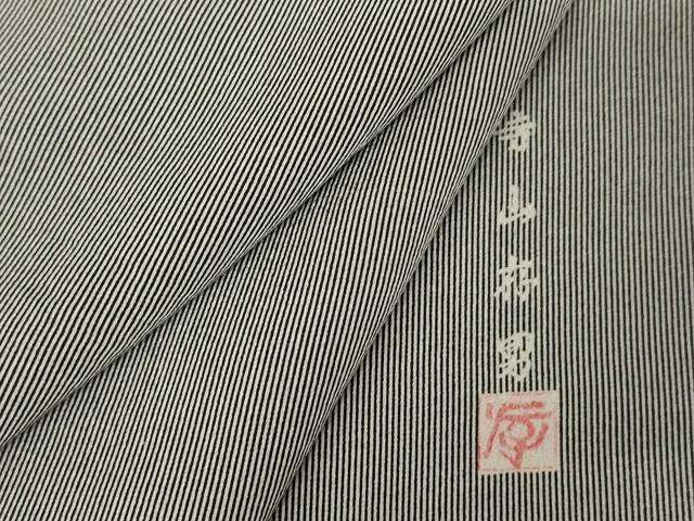 平和屋着物●江戸小紋　寺山存男　万筋　白×黒　正絹　逸品　AAAW5311br