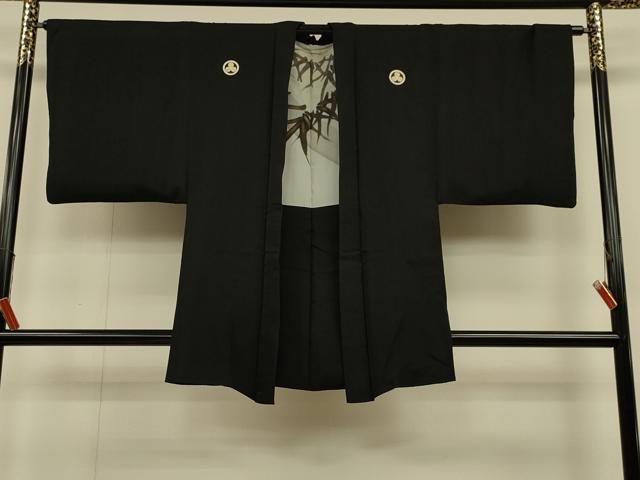 平和屋着物＃男性　羽織　黒紋付き　正絹　逸品　CAAT5734id