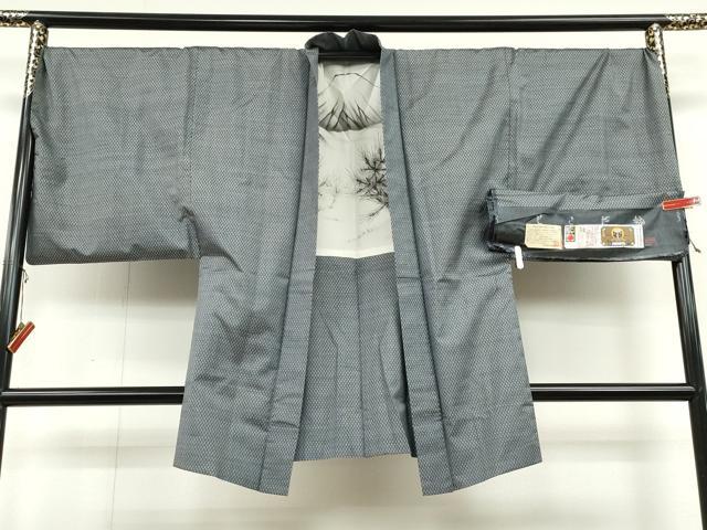 平和屋着物＃男性　本場大島紬　長羽織　泥染め　吉祥文　徳田幸夫作　証紙付き　キングサイズ　ロング丈　正絹　逸品　CAAT5747id