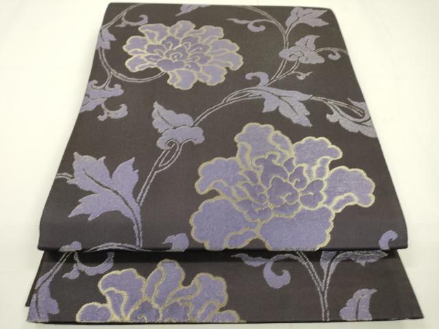 平和屋着物▼澤屋重兵衛　六通柄袋帯　古代金錦　牡丹唐草　金糸　正絹　逸品　未使用　DAAT3552fe