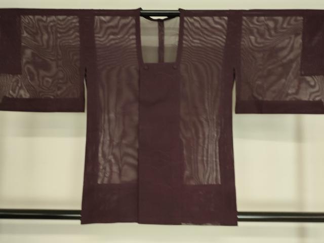 平和屋着物▽道行コート　スリーシーズン　春夏秋　塵除け　芝紋紗　似せ紫色　正絹　逸品　DAAT9156az