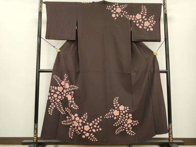 平和屋着物○上質な紬 飛鳥草花文 正絹 逸品 CAAR6510ze