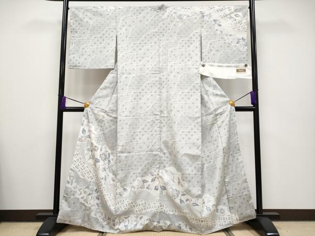 平和屋本店■極上　中国三大刺繍　スワトウ刺繍　本場縞大島紬　訪問着　更紗花唐草文　証紙付き　逸品　CYAA2636s5