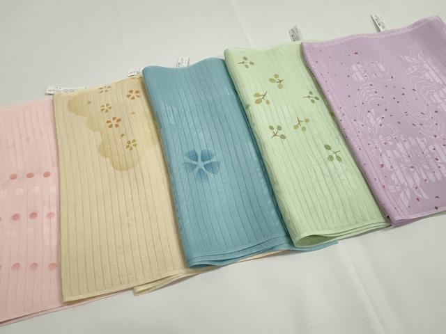 平和屋本店■夏物　和装小物　帯揚げ5枚　正絹　逸品　未使用　DZAA11149kh5