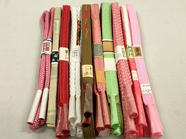 平和屋着物●和装小物　帯締め10本　高麗組　笹浪組　佐賀錦　手ぐみ　金糸　逸品　未使用　DAAT0685by