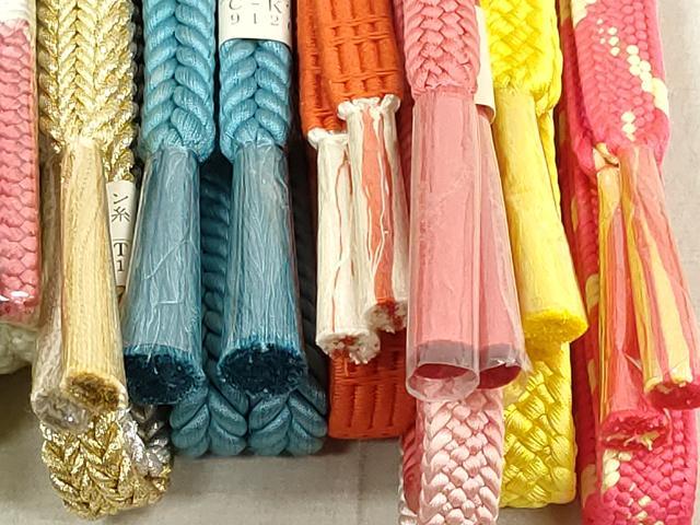 平和屋着物●和装小物　帯締め10本　観世組　手組紐　くみひも　金銀糸　逸品　未使用　DAAT0696by 平和屋着物○和装小物 帯締め10本 観世組 手組紐 くみひも 金