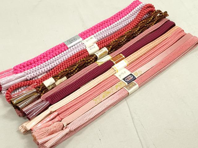 平和屋着物●和装小物　帯締め10本　高麗組　手組紐　金糸　逸品　未使用　DAAT0697by