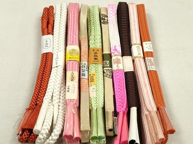 平和屋着物●和装小物　帯締め10本　佐賀錦　高麗組　手組紐　くみひも　金糸　高島屋扱い　逸品　未使用　DAAT0690by