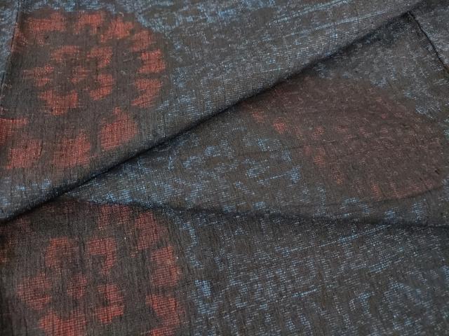 平和屋着物▽上質な紬　単衣　舞花文　正絹　逸品　DAAT9213az