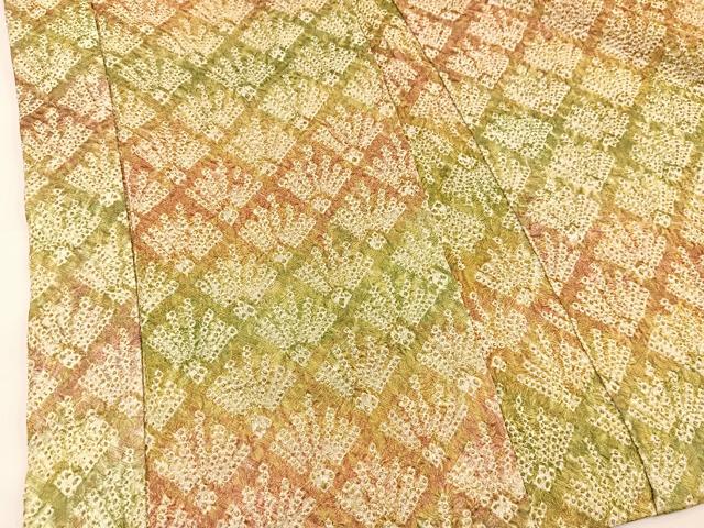 平和屋着物＃羽織 総絞り 若松菱文 正絹 逸品 BAAU0012gt