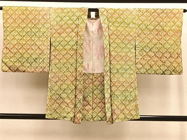 平和屋着物＃羽織　総絞り　若松菱文　正絹　逸品　BAAU0012gt