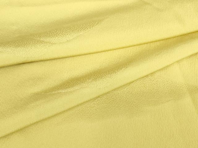 平和屋着物▽上質な色無地　単衣　霞地紋　刈安色　正絹　逸品　DAAT9390az