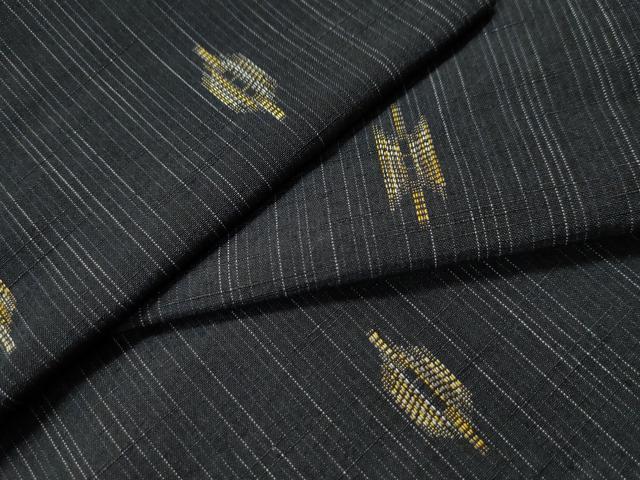 平和屋着物●上質な紬　幾何学文様　正絹　逸品　CAAU1917yc