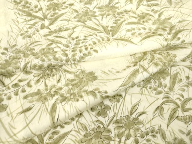 平和屋着物▽上質な小紋　単衣　草花文　正絹　逸品　DAAT9508az