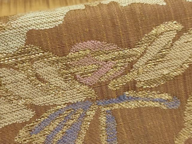 平和屋着物□極上 洛風林 工芸帯地 六通柄袋帯 市松花