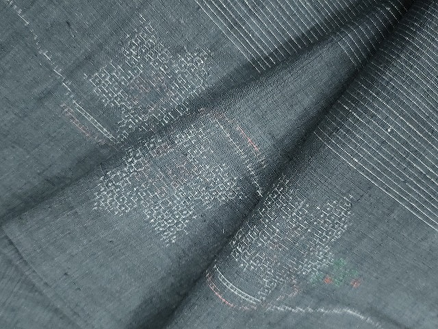 平和屋着物●本場結城紬　重要無形文化財　100亀甲　飛び亀甲柄　枝花文　胴抜き仕立て　正絹　逸品　CAAU2042yc