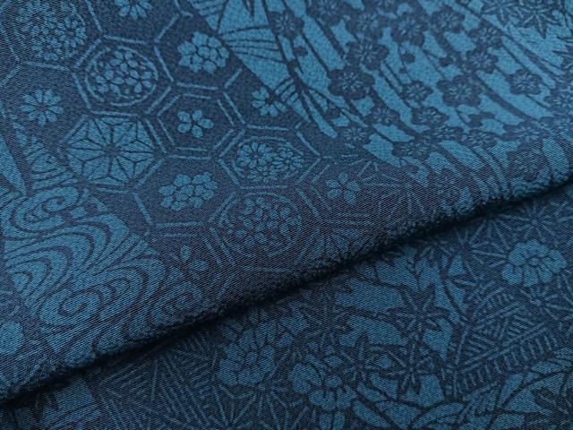 平和屋着物□上質な色無地 正倉院花地紋 鳥の子色 正絹