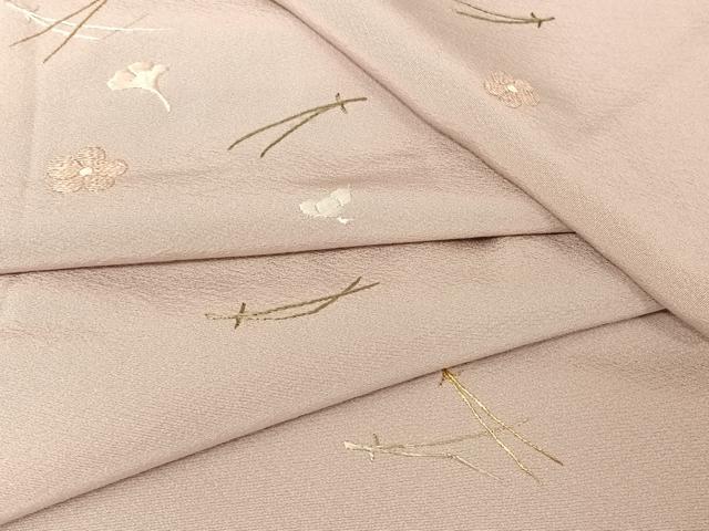 平和屋着物●総刺繍　訪問着　吹き寄せ文　金糸　正絹　逸品　AAAX0087np